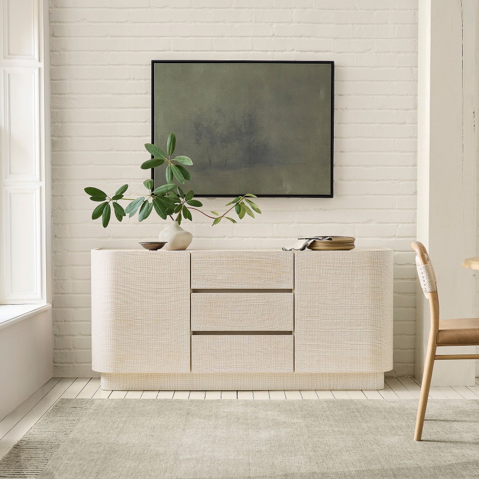 Solstice Painted Raffia Buffet (163 cm) - West Elm Australia
